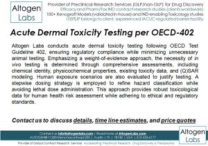Acute Dermal Toxicity OECD 402 - Altogen Labs